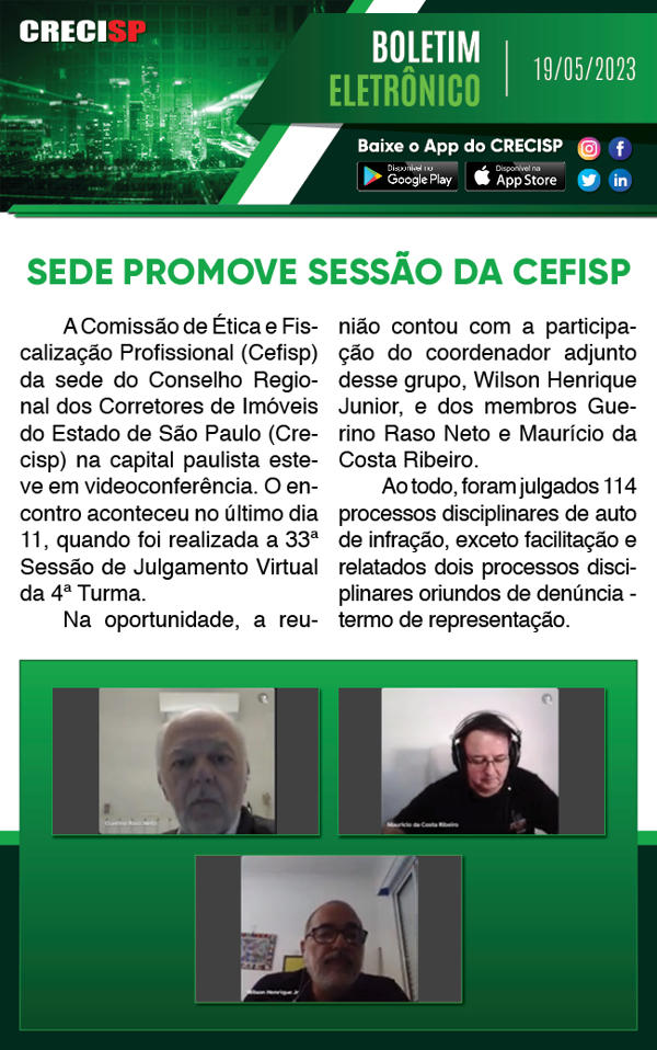 Sede promove Sessão da Cefisp - CRECISP