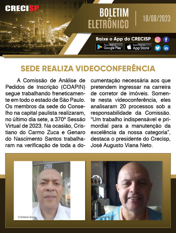 Sede realiza Videoconferência - CRECISP