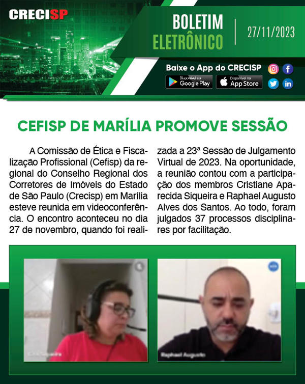 Cefisp de Marília promove Sessão - CRECISP