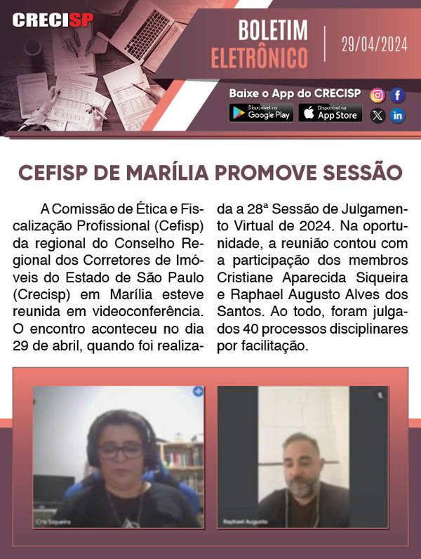 Cefisp de Marília promove Sessão - CRECISP